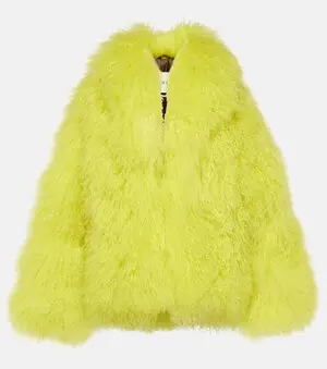 Attico Faux Fur Cropped Coat