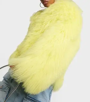 Attico Faux Fur Cropped Coat