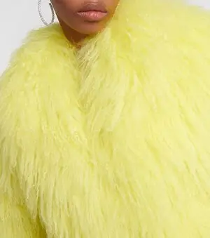 Attico Faux Fur Cropped Coat