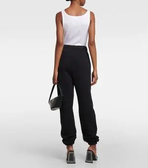 Attico Penny Cotton Jersey Sweatpants - Black