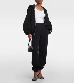 Attico Penny Cotton Jersey Sweatpants - Black