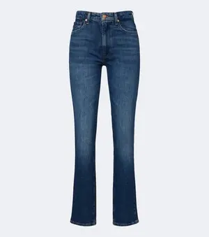 7 For All Mankind High-rise Straight Jeans - Blue