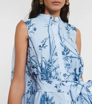 Erdem Printed Cotton Silk Voile Minidress