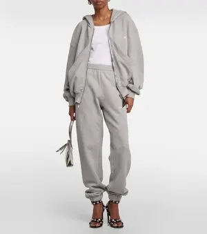 Attico Penny Cotton Jersey Sweatpants - Grey