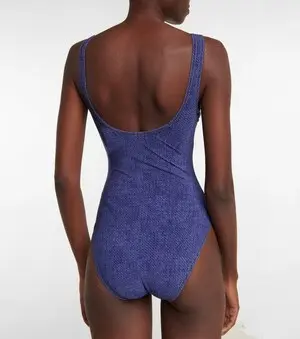 KARLA COLLETTO Lace-up Underwire One-piece Swimsuit - Blue