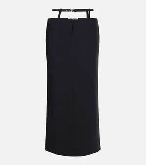 Attico Cutout Midi Skirt - Black