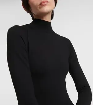Alaïa High-neck Wool-blend Catsuit