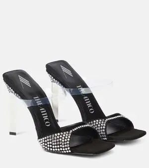 Attico Adele Embellished Sandals - Black
