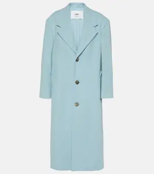 Ami Single-breasted Gabardine Coat