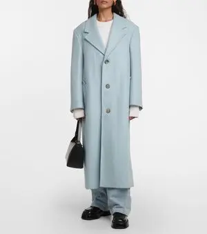 Ami Single-breasted Gabardine Coat