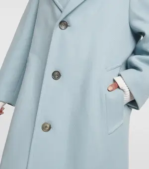 Ami Single-breasted Gabardine Coat