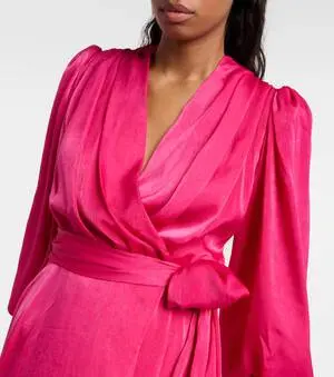 Costarellos Stila Satin Wrap Dress