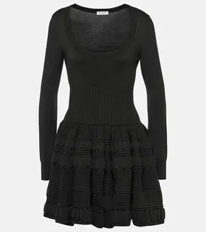 Alaïa Crinoline Wool-blend Mini Dress - Black