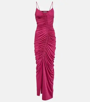 Victoria Beckham Ruched Jersey Maxi Dress - Pink