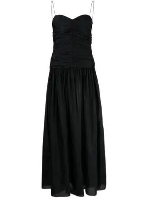 Gathered Drop Waist Maxi Dresses