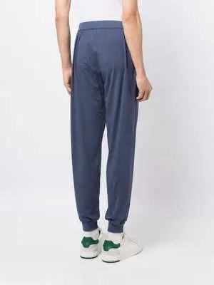 BOSS Drawstring-waist Cotton Track Pants - Blue