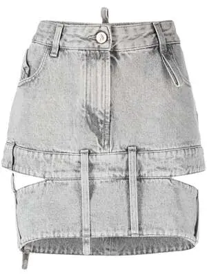 Attico Cut-out Mini Skirt - Grey