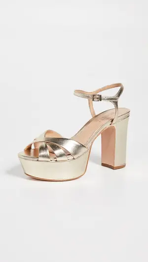 Schutz Keefa Platform Sandals - Platina