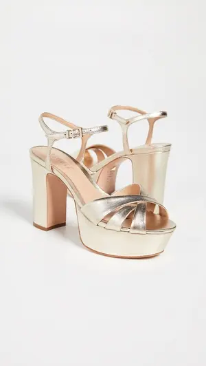 Schutz Keefa Platform Sandals - Platina