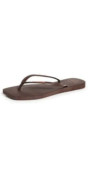 Havaianas Slim Square Logo Pop Up Flip Flops