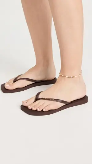 Havaianas Slim Square Logo Pop Up Flip Flops