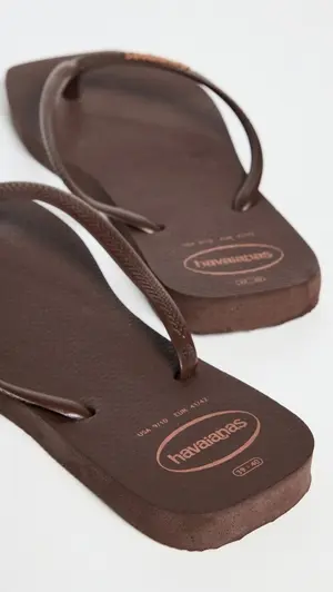 Havaianas Slim Square Logo Pop Up Flip Flops