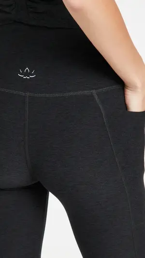 Beyond Yoga Spacedye Out Of Pocket High Waisted Midi Leggings - Darkest Night
