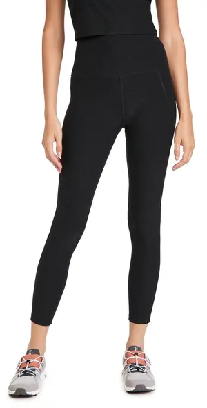 Beyond Yoga Spacedye Out Of Pocket High Waisted Midi Leggings - Darkest Night