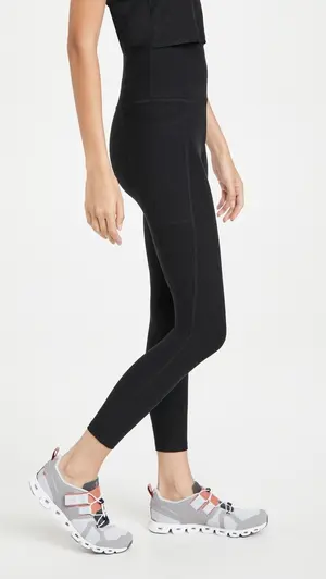 Beyond Yoga Spacedye Out Of Pocket High Waisted Midi Leggings - Darkest Night