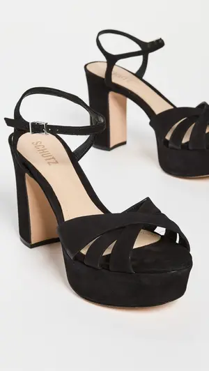 Schutz Keefa Platform Sandals - Black