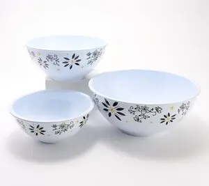 TEMP-TATIONS Classic Set Of Melamine Nonslip Bowls - One-color
