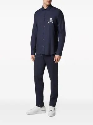 Philipp Plein Skull-embroidered Poplin Shirt