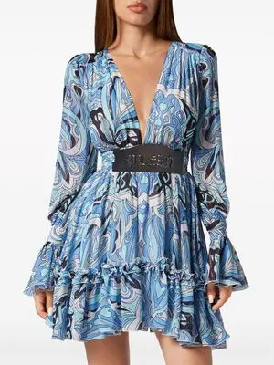Philipp Plein Graphic-print Long-sleeved Minidress