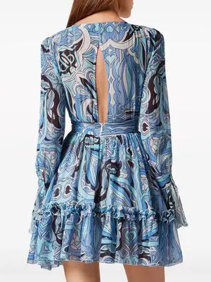 Philipp Plein Graphic-print Long-sleeved Minidress