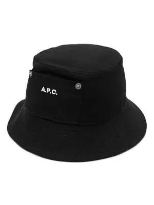 A.p.c. Logo-embroidered Bucket Hat - Black