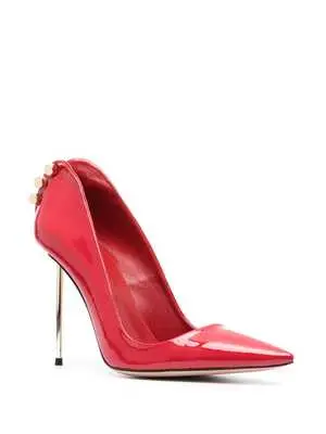 HARDOT Supreme Ass Metallic-heel Patent Pumps - Red