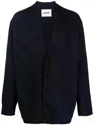 JIL SANDER V-neck Wool Cardigan - Blue