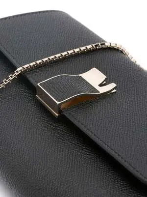 VALEXTRA Pebbled Leather Clutch - Black