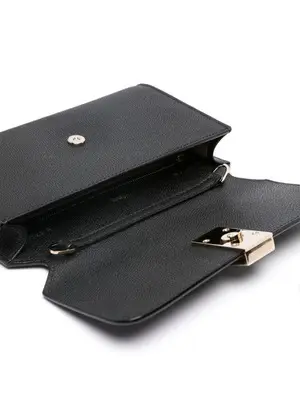 VALEXTRA Pebbled Leather Clutch - Black