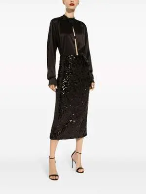 Dolce & Gabbana Midi Sequinned Pencil Skirt