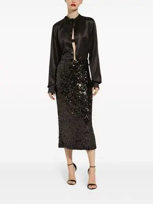 Dolce & Gabbana Midi Sequinned Pencil Skirt