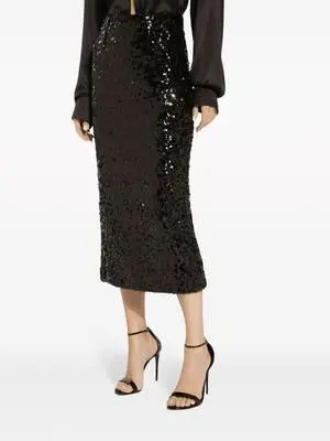 Dolce & Gabbana Midi Sequinned Pencil Skirt