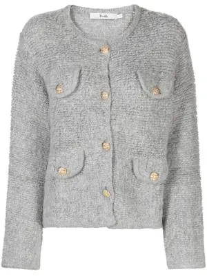 B+AB B+ab Flap-Pocket Bouclé Wool-Blend Cardigan