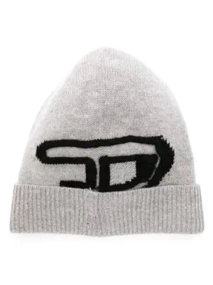 DIESEL® K-peel Logo-intarsia Beanie - Grey
