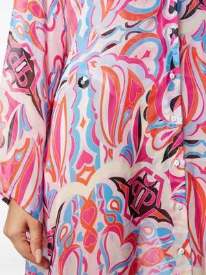 Philipp Plein Kaleidoscopic-print Silk Chiffon Kaftan
