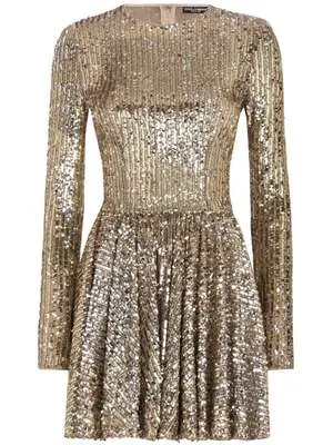 Dolce & Gabbana Sequin-embellished Pleated Dress