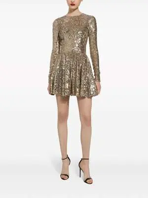 Dolce & Gabbana Sequin-embellished Pleated Dress