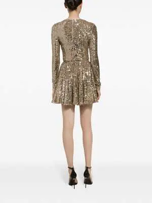 Dolce & Gabbana Sequin-embellished Pleated Dress
