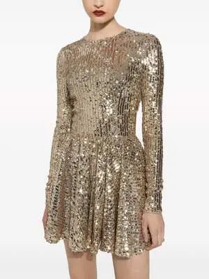 Dolce & Gabbana Sequin-embellished Pleated Dress
