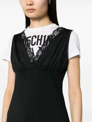 Moschino Logo-print Layered Maxi Dress